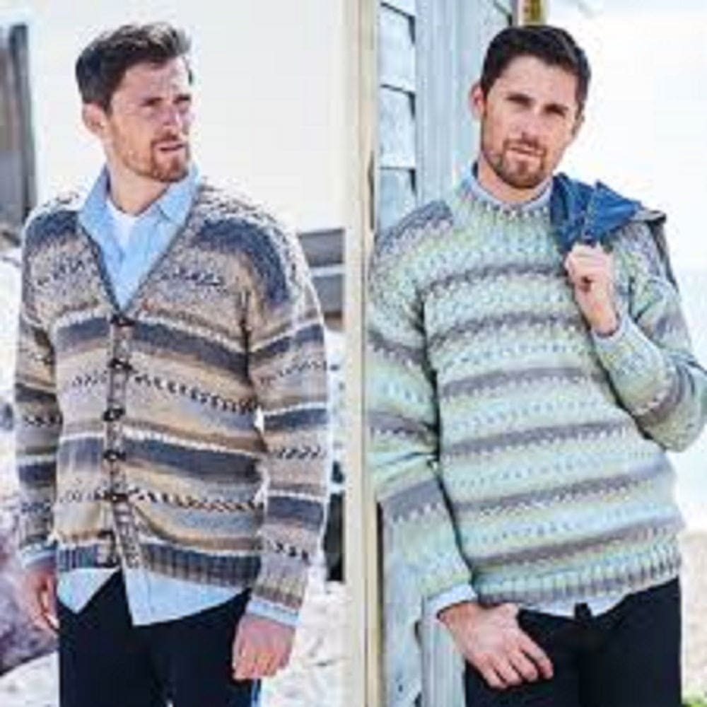 Stylecraft 9572 Aran Mens Sweater Cardigan Knitting Pattern