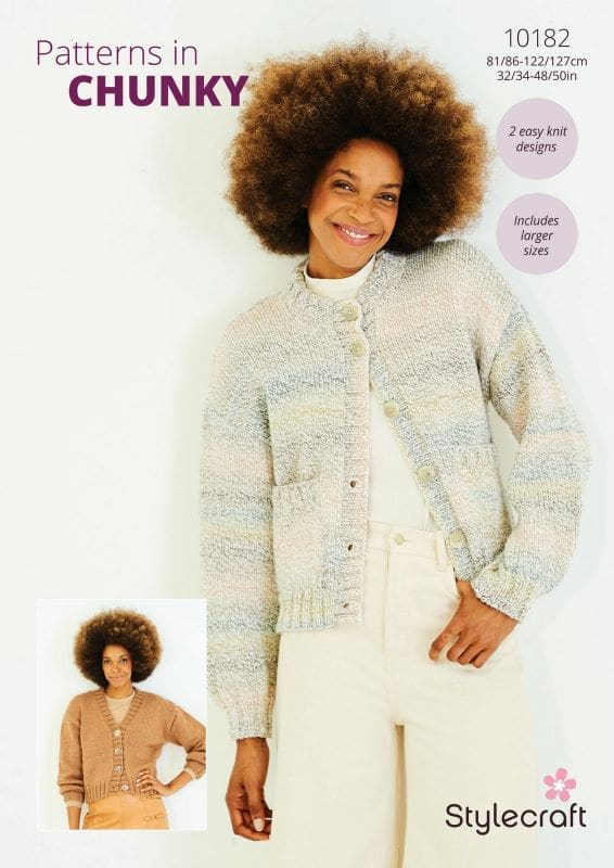 Stylecraft 10182 Chunky Adult Cardigan Knitting Pattern